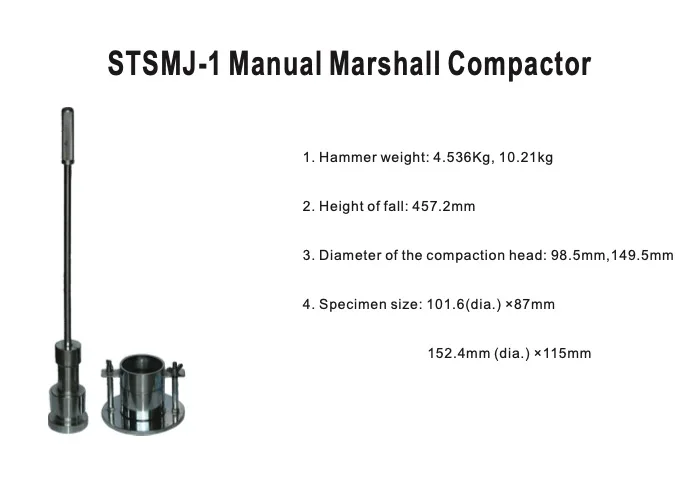 STSMJ-1 Marshall Compaction Test Apparatus - Manual Asphalt Compactor ...