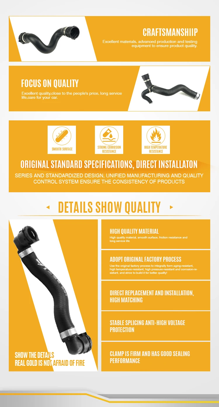 Youparts Engine Coolant Radiator Return Cooling System Water Rubber ...