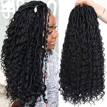 Messy Mermaid Goddess Faux Locs Curly End Crochet Braid Bohemian Soft ...
