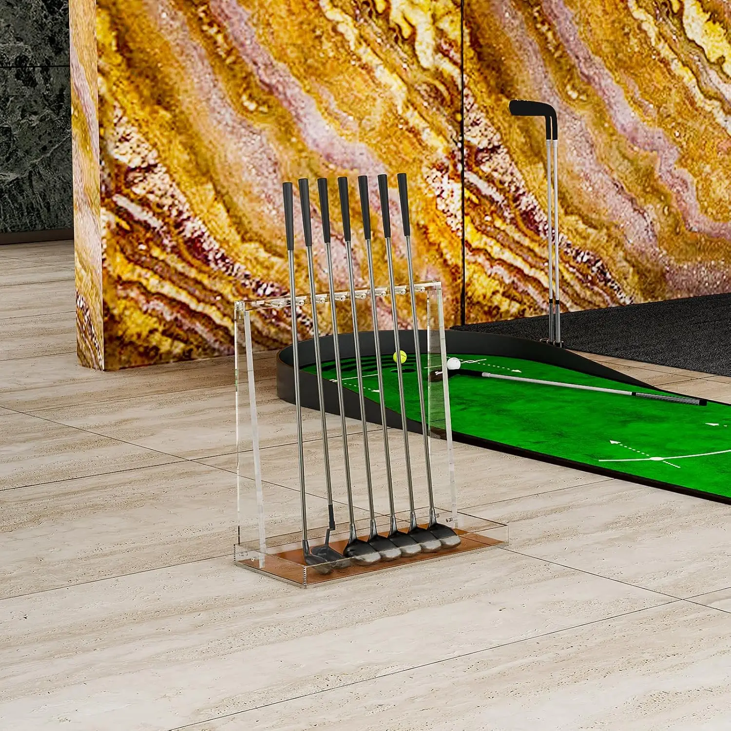 Acrylic Golf Club Stand - Clear Golf Putter Stand for 7 or 13 Clubs ...