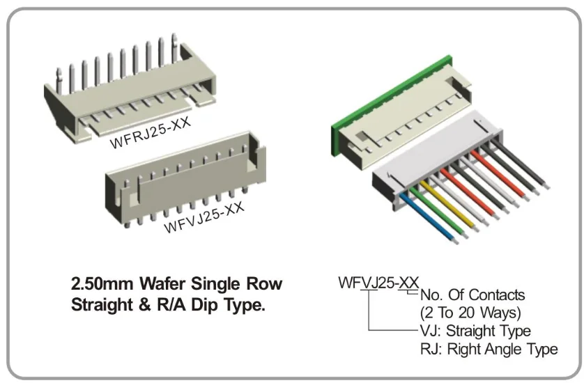 2.5mm Wafer Straight Type Connector Header Through Hole 3 Position For ...