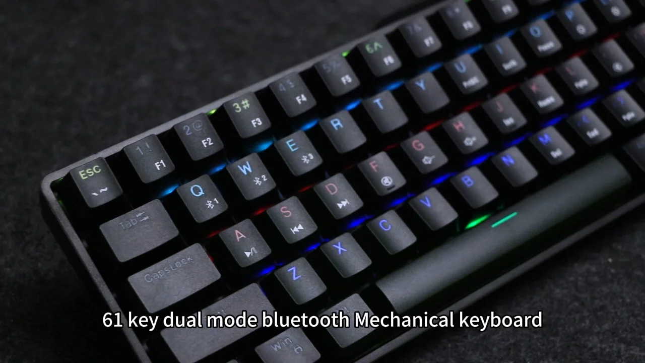 Keyboard 60 Percent 60% 2.4g Rgb Led Backlit Bluetooth Mechanical ...