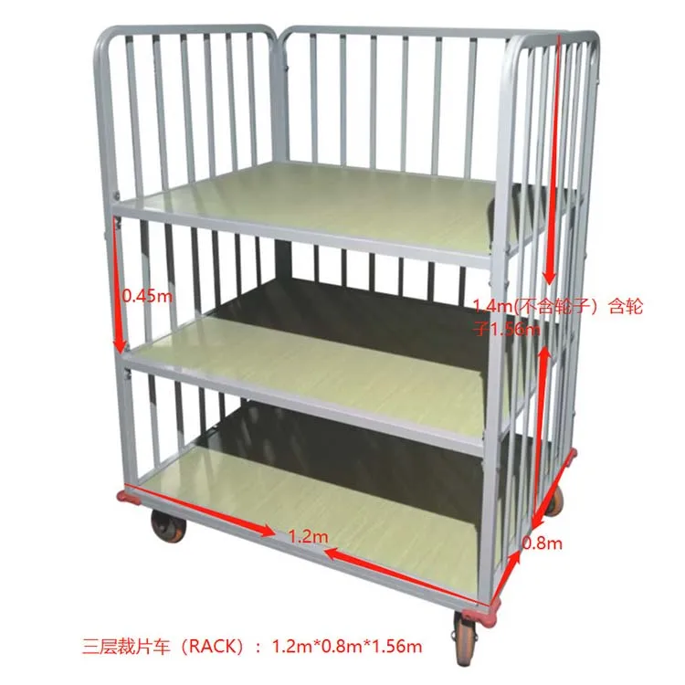 Two Layer Cutting Car Industrial Trolley Fabric Rack Loose Packing Car ...