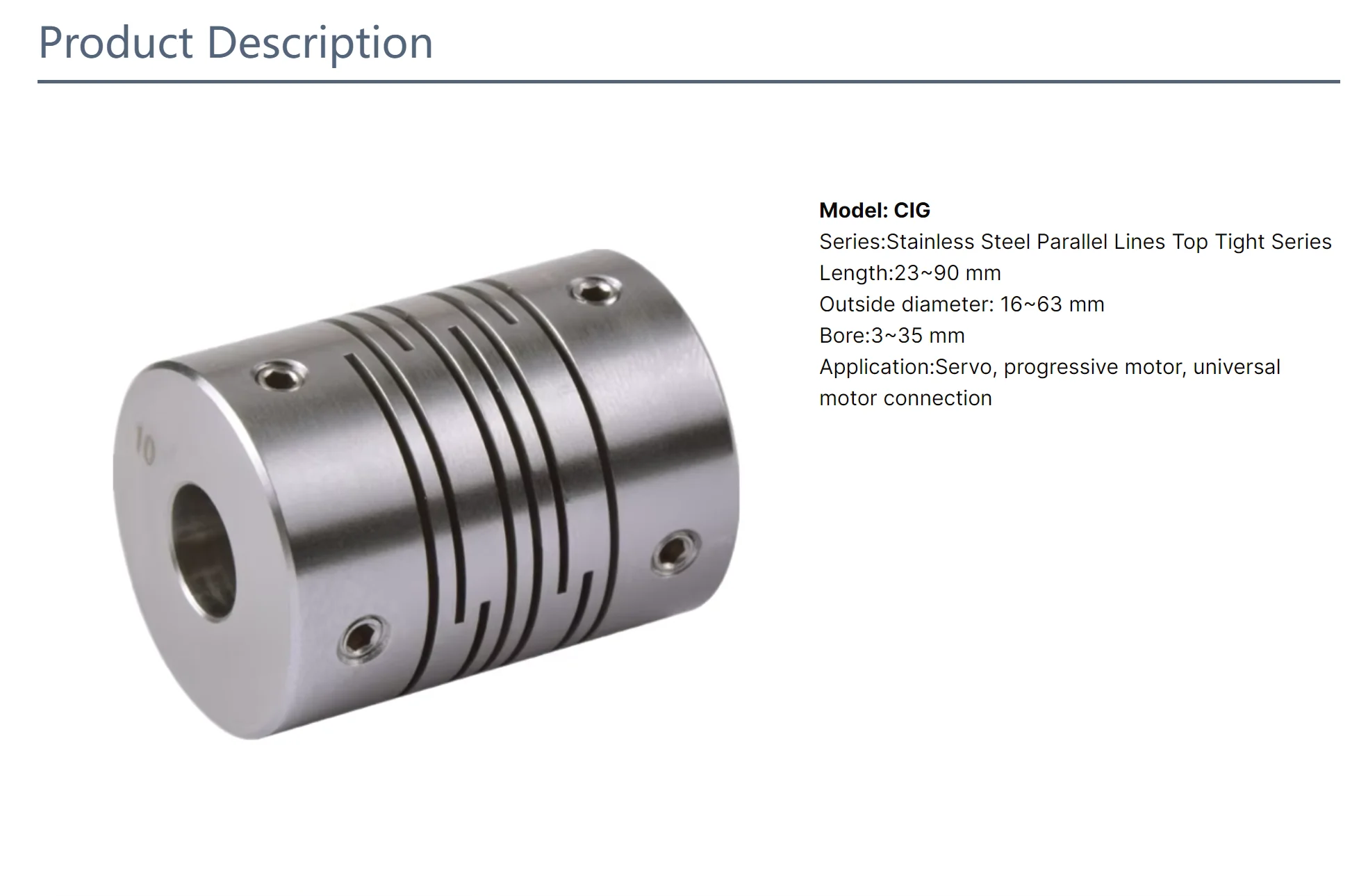316 Stainless Steel Flexible Shaft Coupling For Motors - Oem