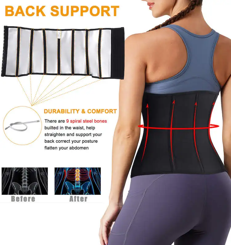 Women Shaper Belt Steel Bones Back Support Weight Loss Sports Slimmer ...