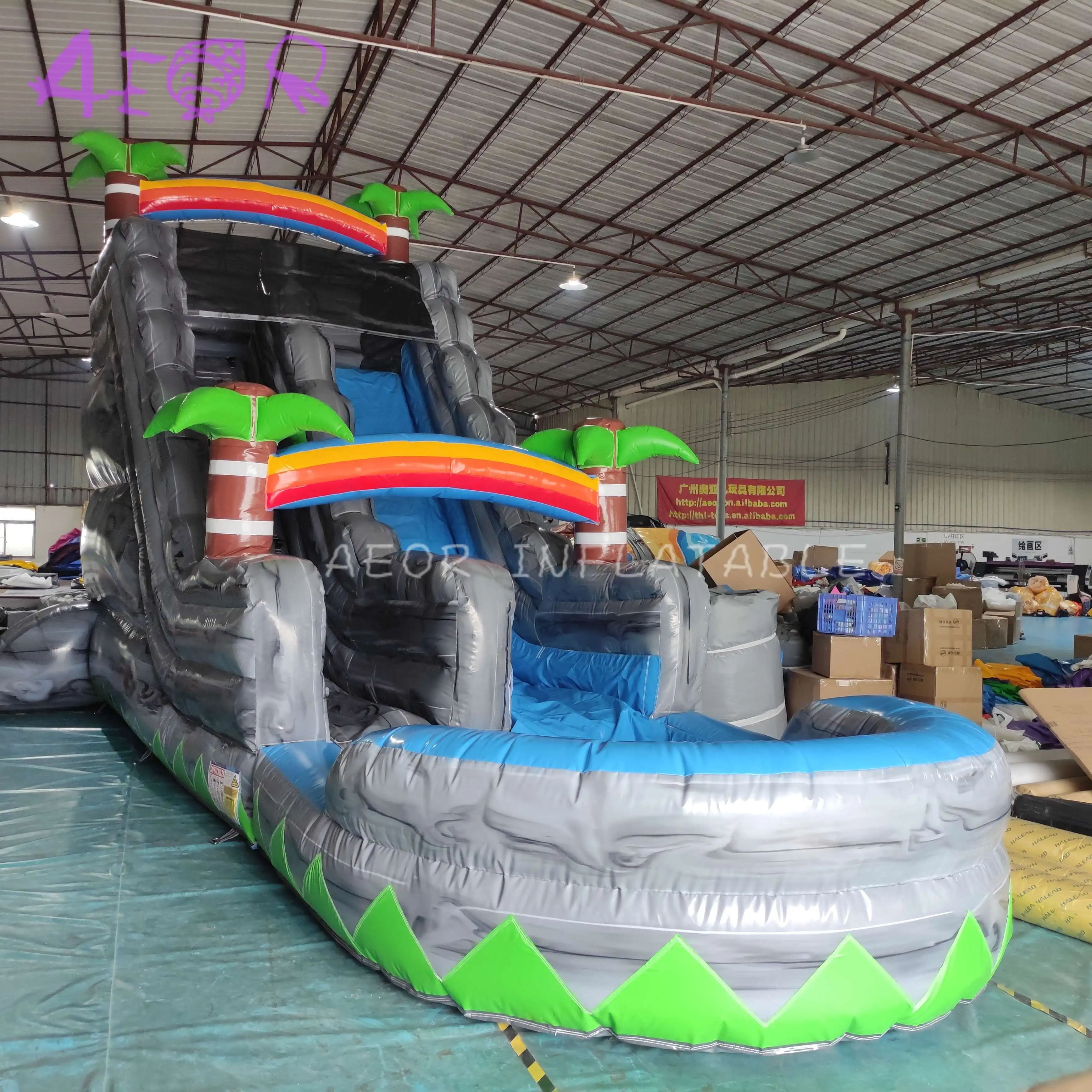 Playground Inflatable Large Waterslide Jumping Inflatable Water Slide ...