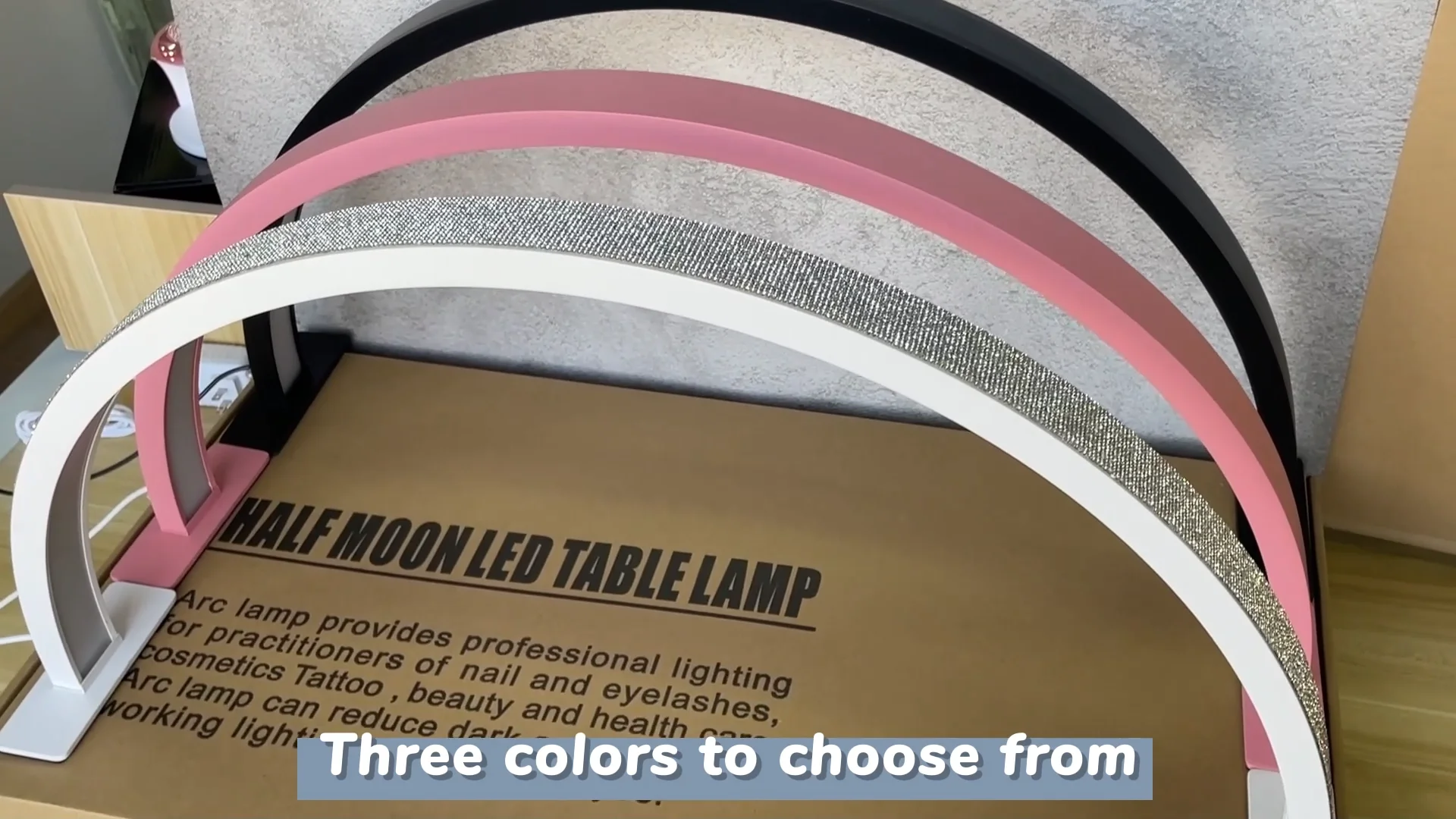 Nail Beauty Salon Table Lamp Led Half Moon Ring Light Half Moon Led ...