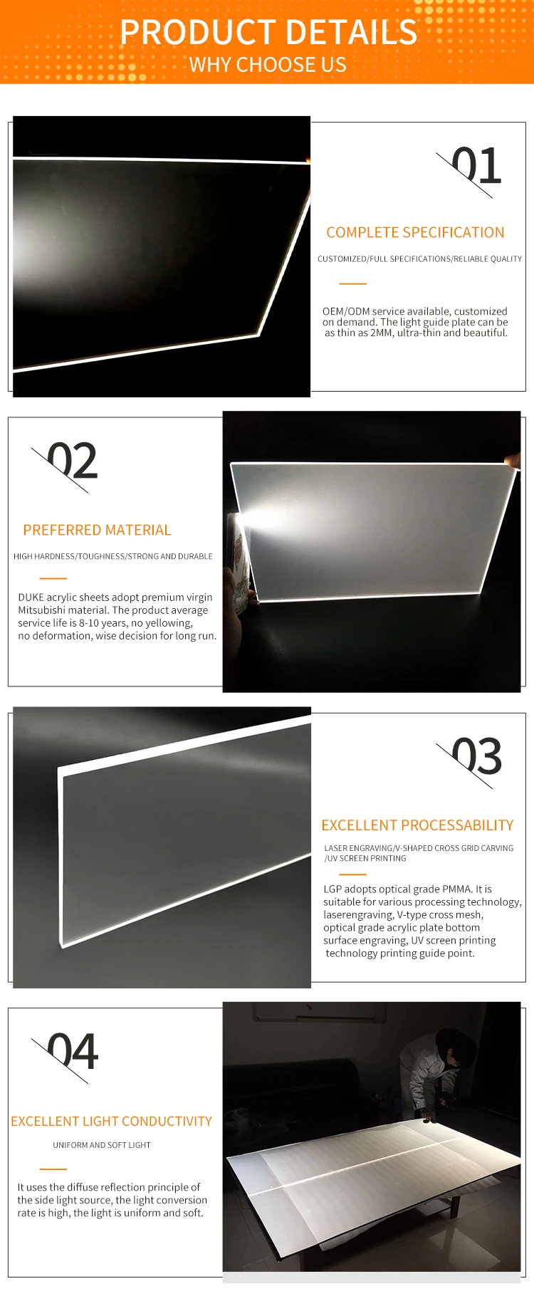 3mm Light Guide Panel Mitsubishi Optical Grade Clear Acrylic Sheet ...