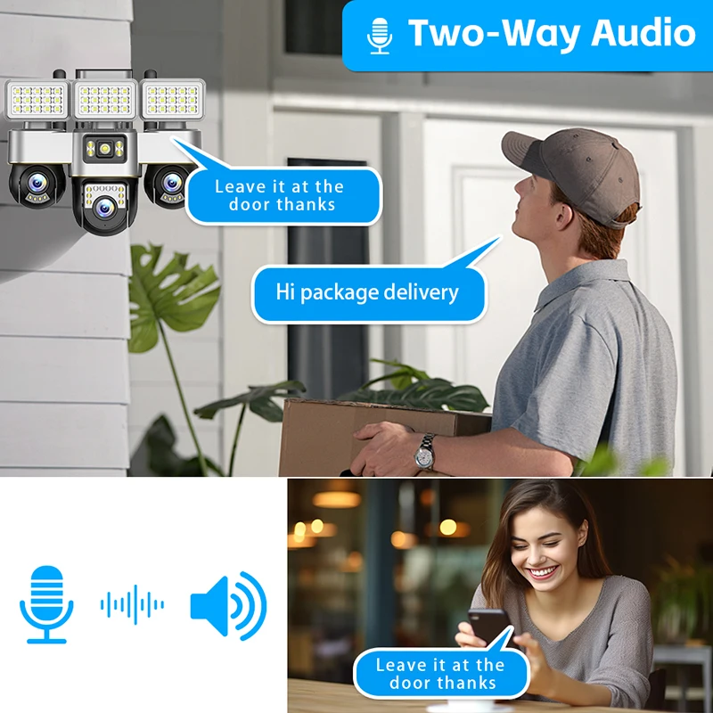 V380 6MP Wireless 3 Lens and 3 Screens Ptz Camera 6mp Wifi Security ...