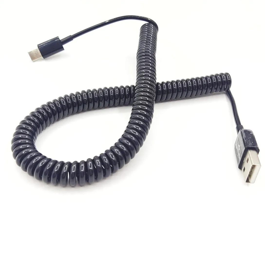 10ft 3meter USB 3.1 Type C Cable Spring Spiral Type-C Male to USB 2.0 ...
