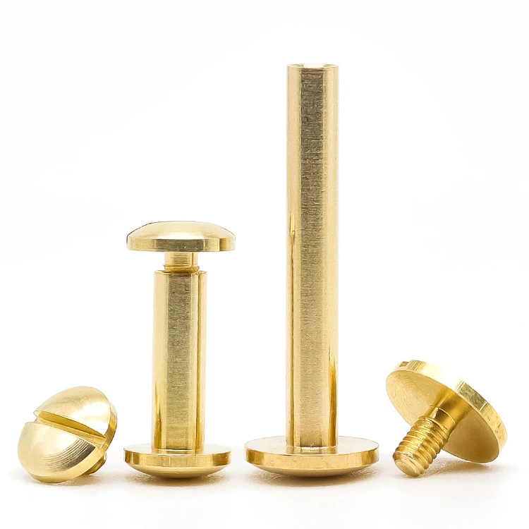 M3 Solid Brass Round Head Chicago Screw Rivets For Belt Button Leather ...