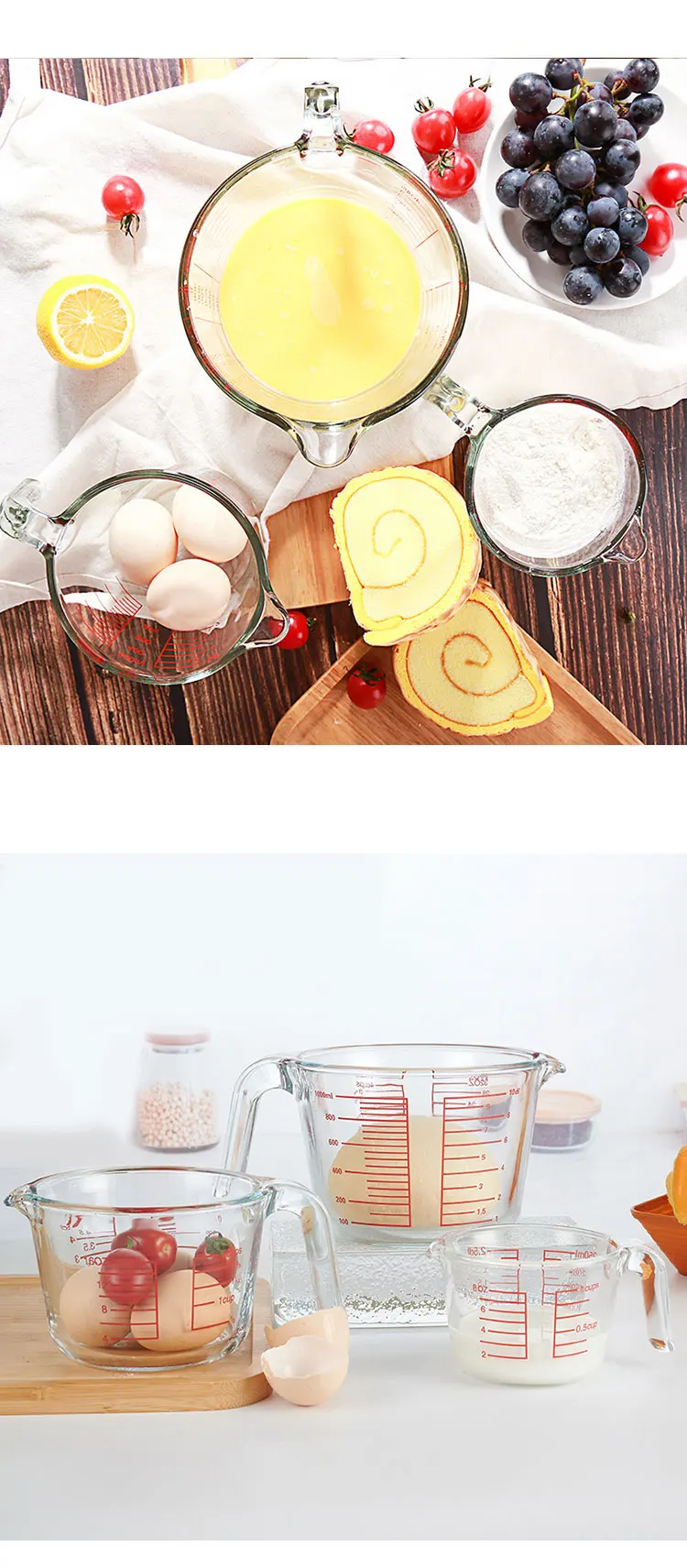 Custom 350ml, 500ml, 1000ml Measuring Cups - Eco-friendly