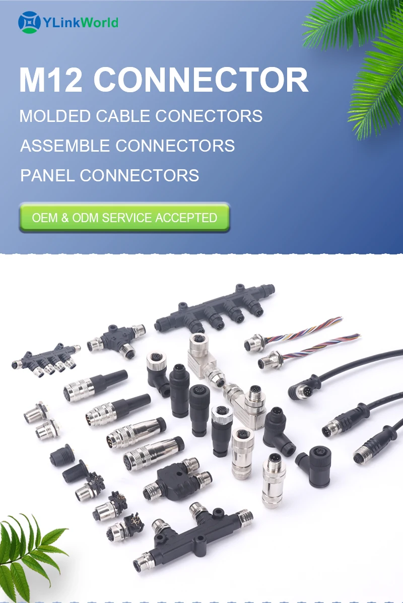 M5 M8 M9 M12 M16 M23 7/8 Circular Male Female Cable 2 3 4 5 6 7 8 12 14 ...