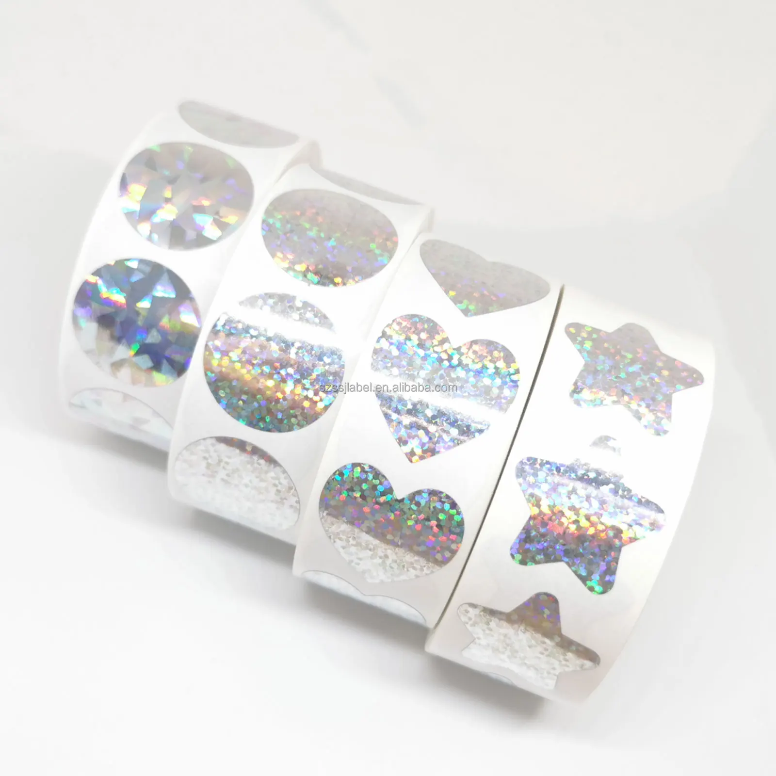 1inch Scratch Off Label Sticker Holographic Laser Round Adhesive ...