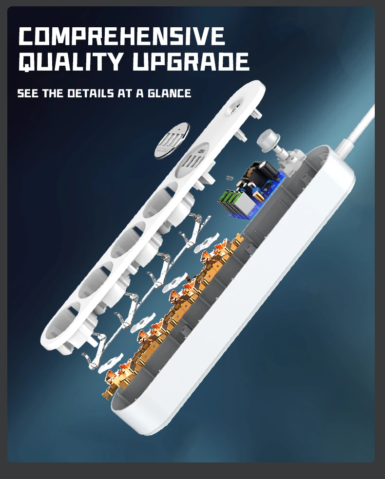 Multi-hole Power Socket Usb And Type-c Ports 4 Outlets Home Extension ...