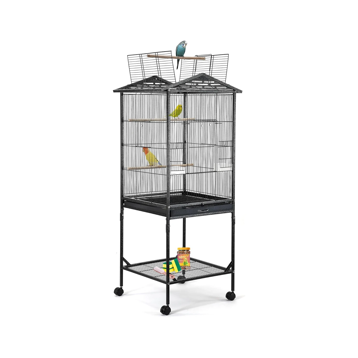 Wholesale Large Metal Bird Cage Wheel Moving Bird Cage Houses Spacious ...