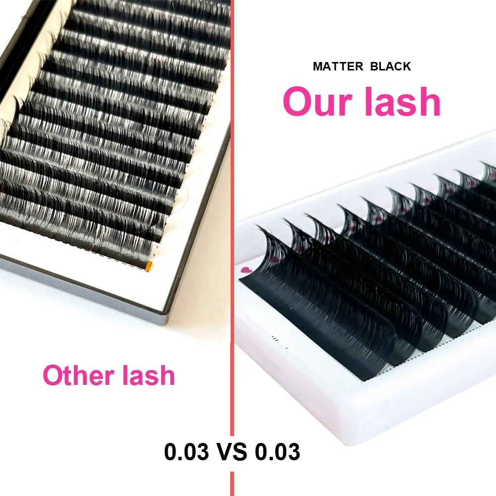 Private Label Silk Lashes Volume Lash Tray Individual Premium Eyelash Extensions Cashmere ...