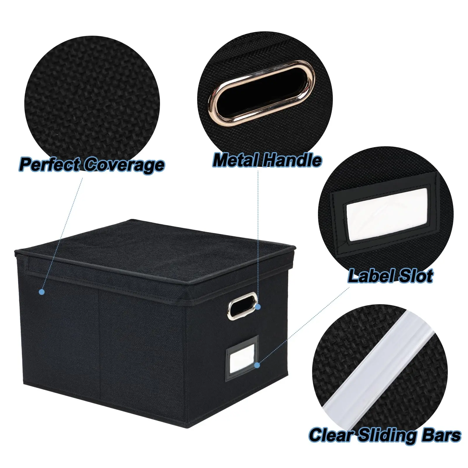 Black Heavy Duty Foldable Office Desk File Folders Document Organizer ...