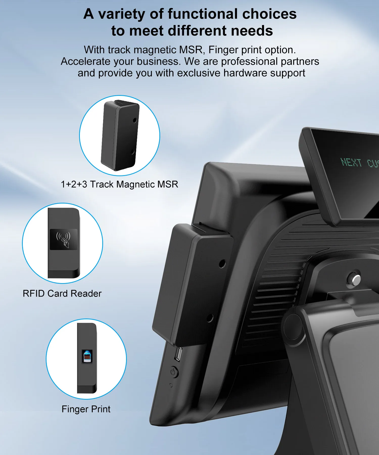 Micropos 15.6 Inch Dual Screen Pos System Windows Touch Screen Pos Cash ...