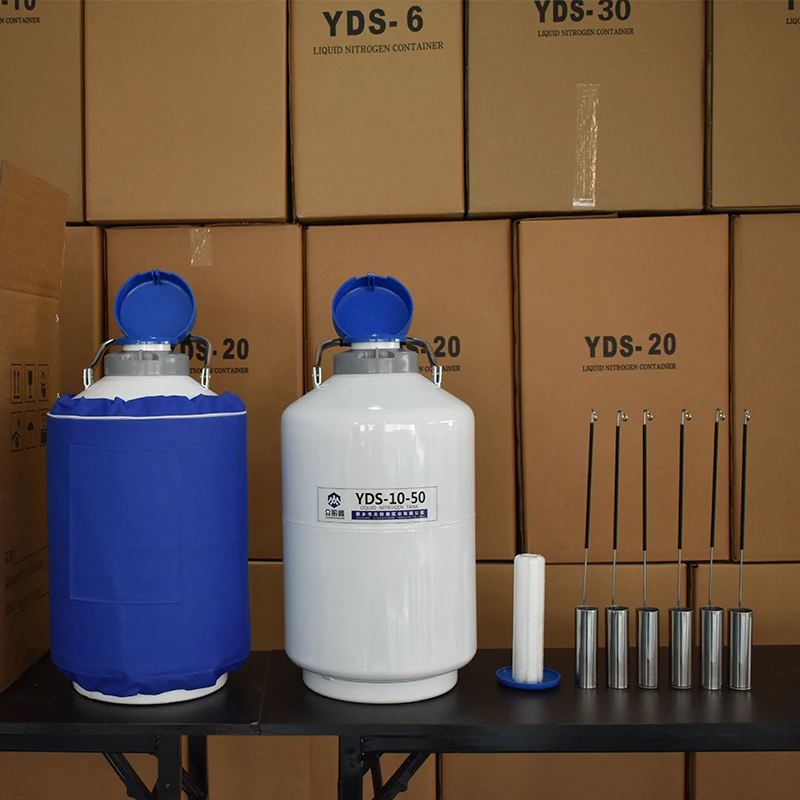 YDS-10-50 10 Ltr Liquid Nitrogen Dewar Tank Barrel Frozen Semen ...