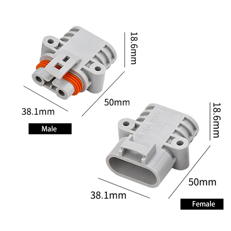 50a 600v Battery Waterproof Connector Wire Harness Cable Plug For Air ...