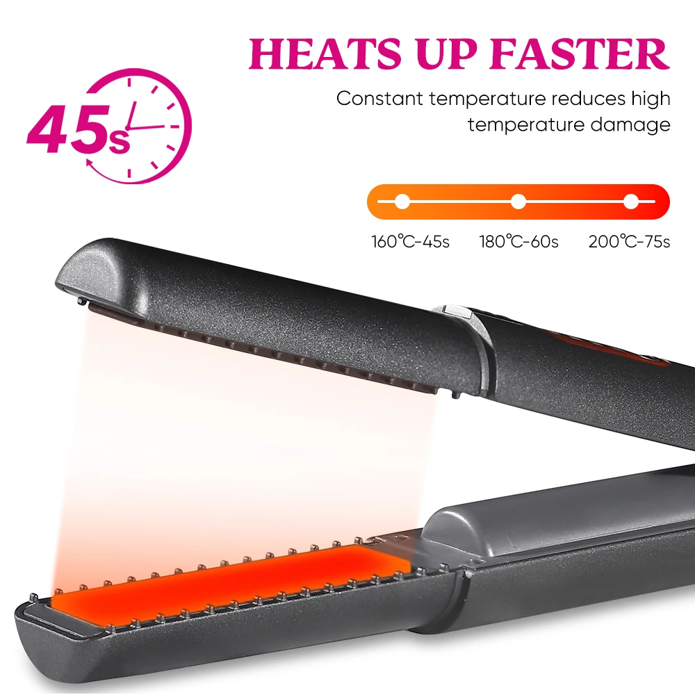 2 In 1 Electric Rechargeable Cordless Hair Straightener Curler Custom ...