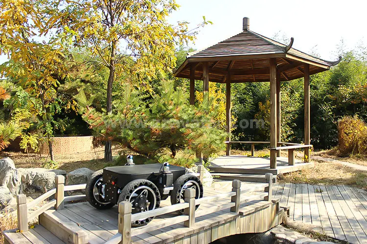 100kg Payload Rubber 4 Wheels Robot Car Chassis - Durable Carbon Steel ...