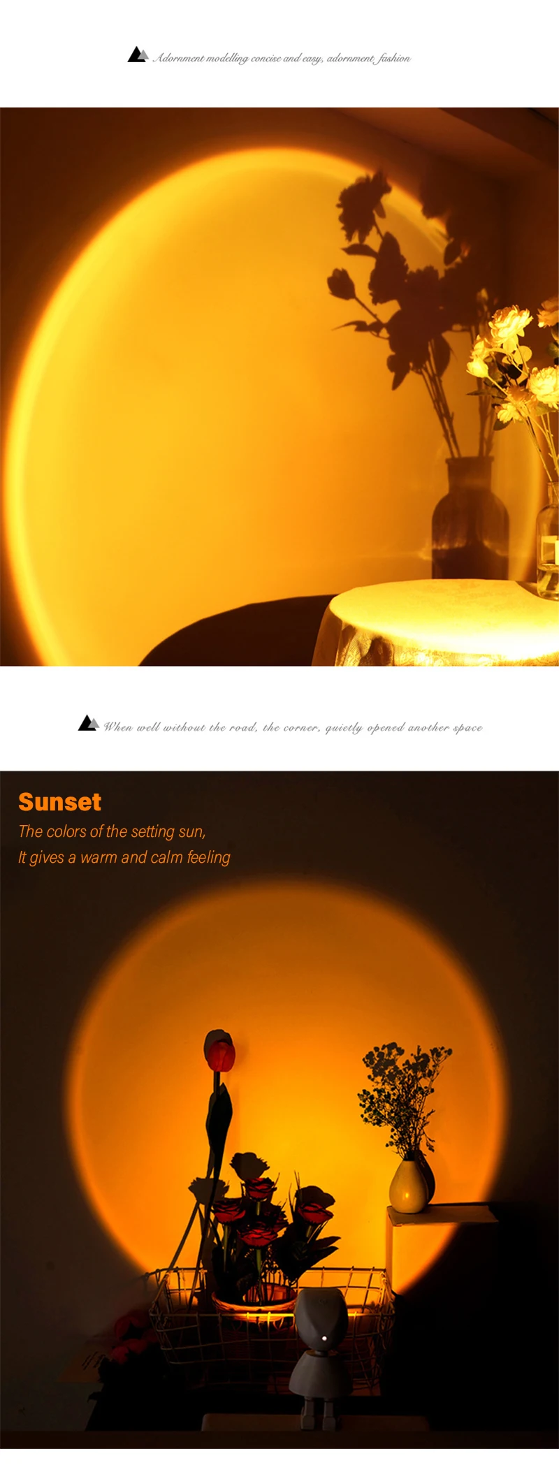 Neon Dimming 180 Degree Rotation Led Moon Rainbow Sunrise Sunset Halo ...