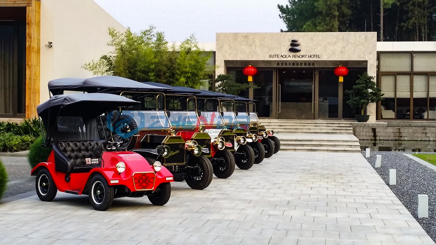Zhenda Two Rows Electric Large Battery Golf Cars - High Quality