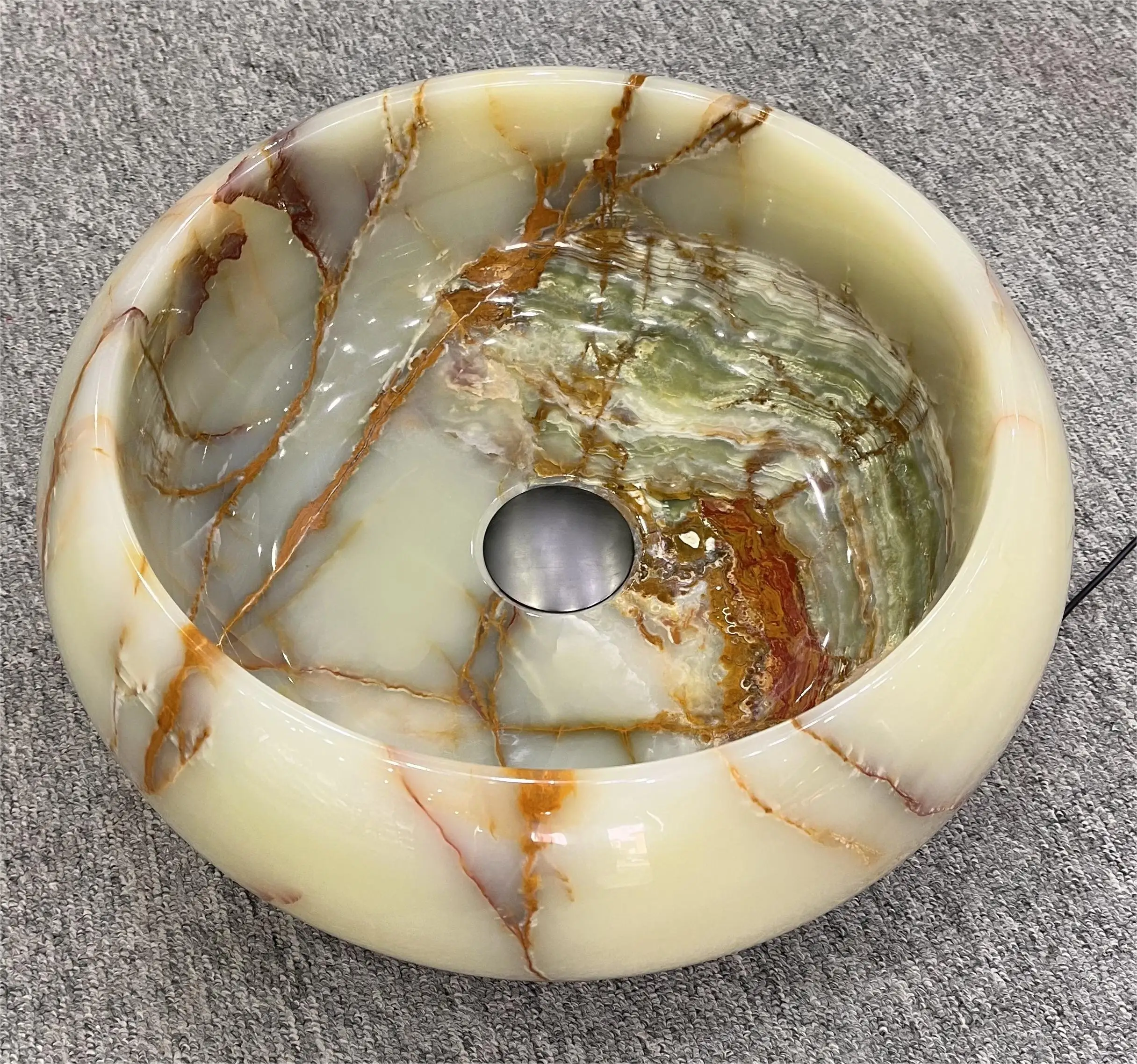 Silver Arawana Countertop Sink Bathroom Vanity Basin Polished Surface ...