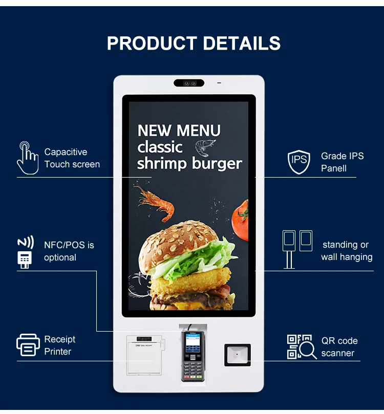 KFC Mcdonald Self Service Machines Payment Kiosk - 10 Points Touch