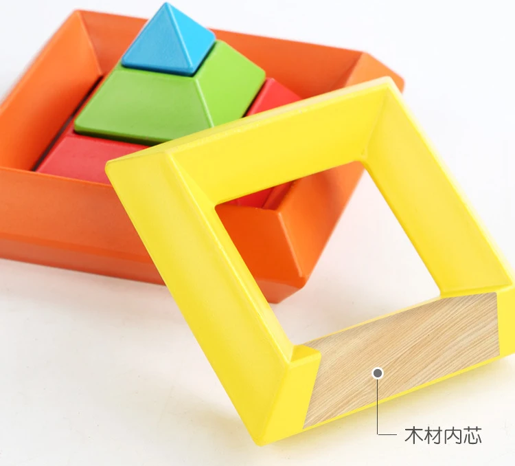 2021 Wooden Pyramid Blocks Packing Toys Wooden Kids Early Education ...