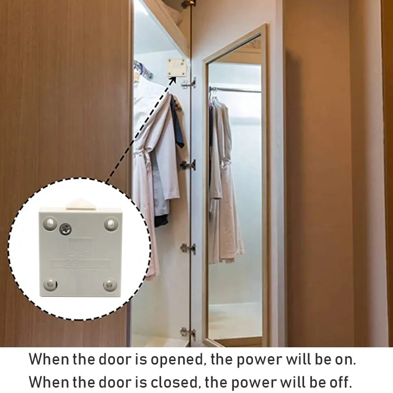 2021 2a High Quality White Switch For Wardrobe Doors Type Cabinet Light ...