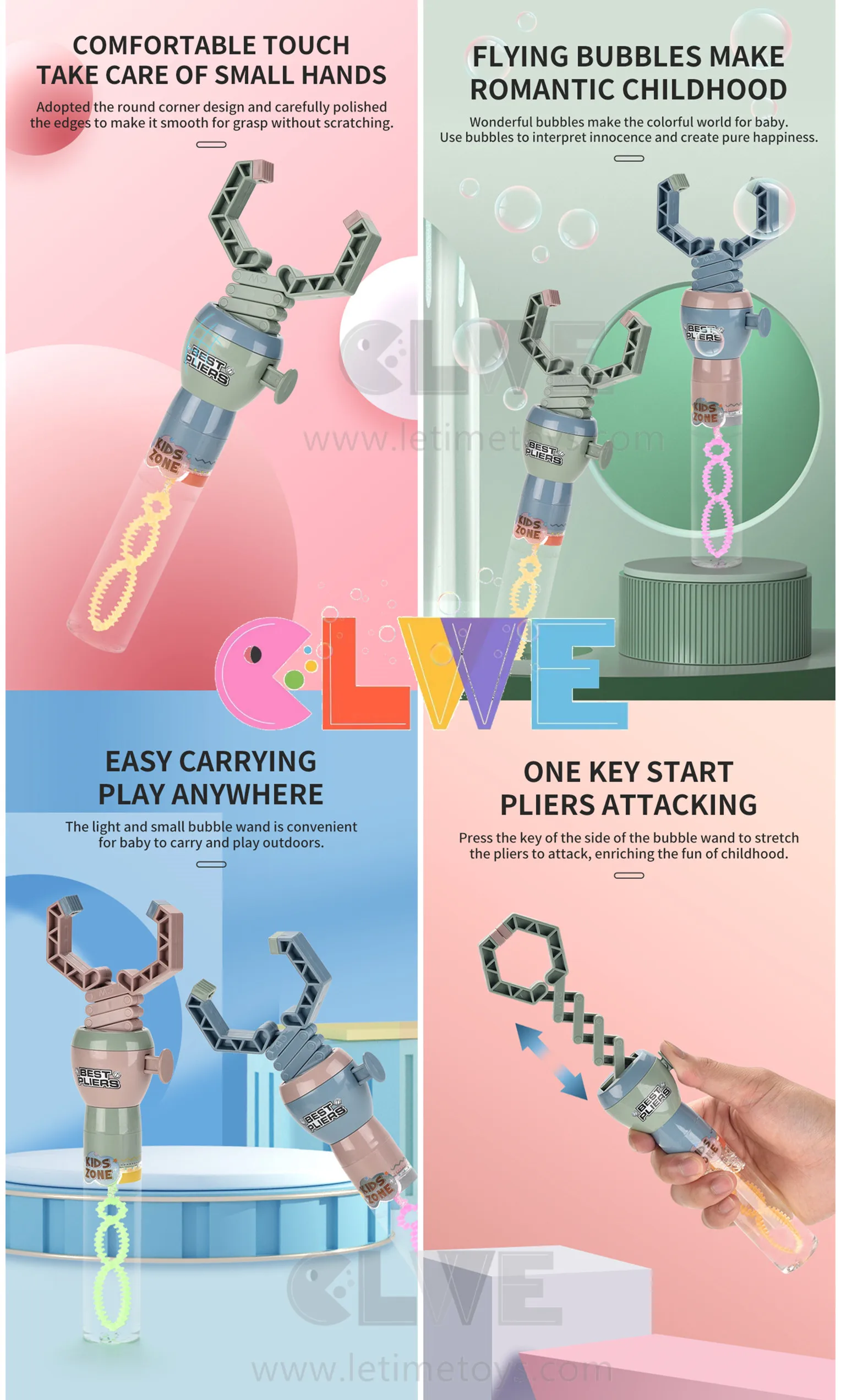 Stretchable Claw Bubble Wand Extendable Claw Bubble Stick Toys Gifts ...