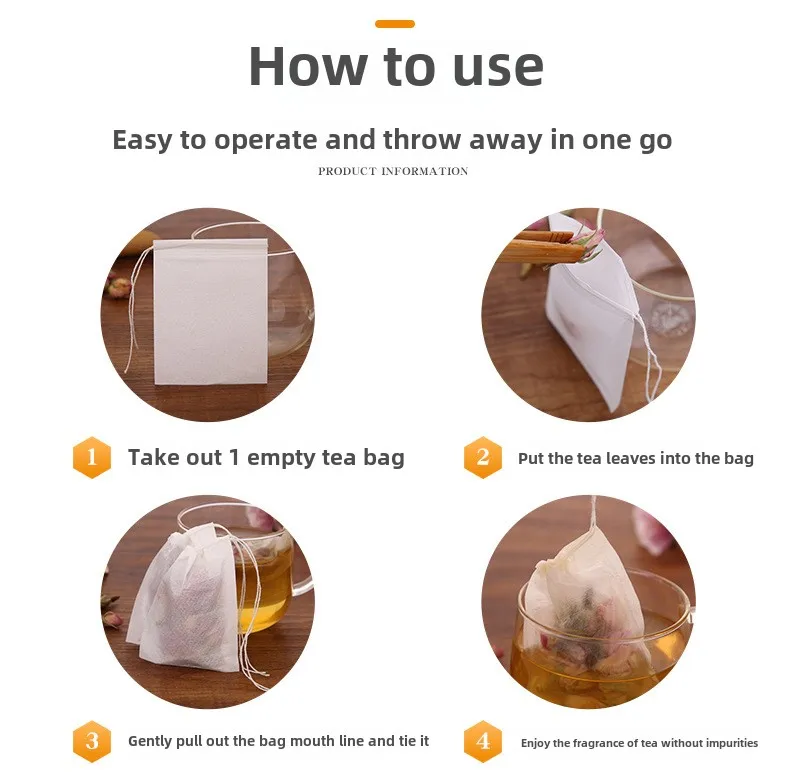 Disposable high resistance tea bags of different sizes, air filtration ...