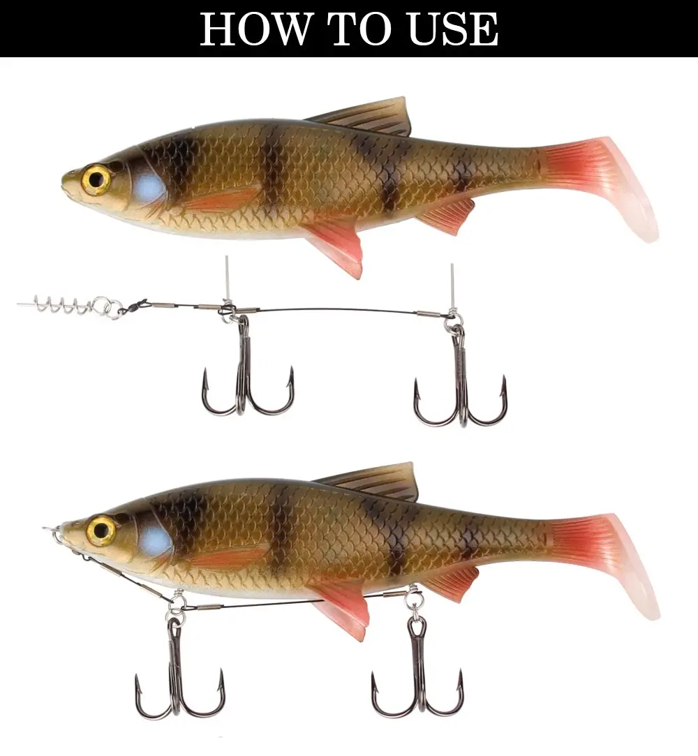 Spinpoler Stinger Rig Hook Fishing Set 3X Treble Hooks Coated Stainless ...