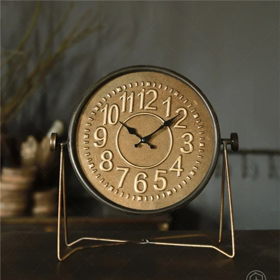 American Industrial Style Home Clock Ornaments Retro Nostalgic Metal ...