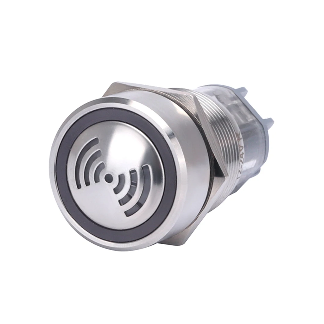 22mm Metal Buzzer with Transparent Base 12V24V Stainless Steel Red ...