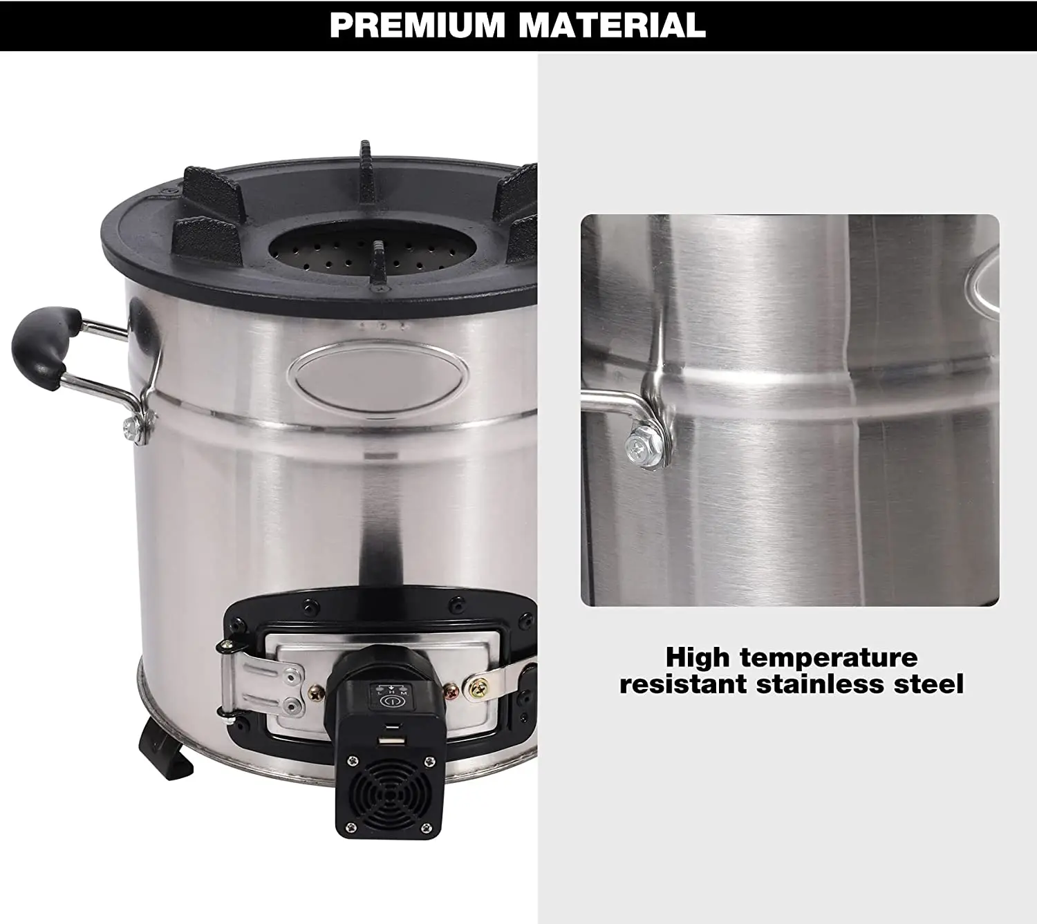 Efficient Pellet Stove with USB Charging - Ideal for Camping