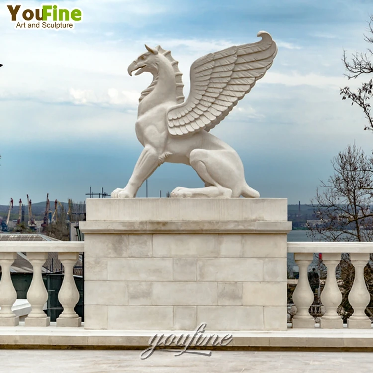 Hand Carved Outdoor Life Size Marble Griffin Statue Sculpture - Buy ...