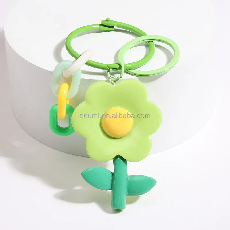 Custom Resin Flower Keychain - Girl Heart Keychain Love Chain