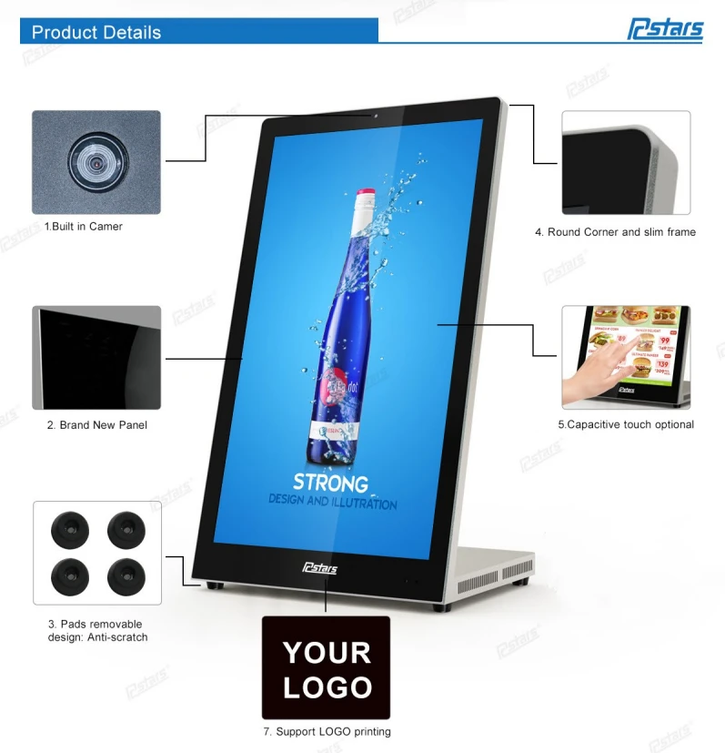 19.2inch Square Monitor LCD Screen Advertising Player With Wall Hanging ...