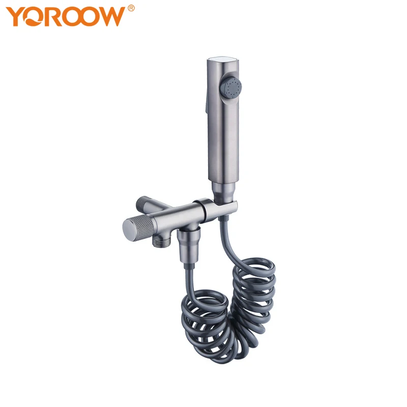 Gun Gray Toilet Cleaning Spray Gun Faucet Three-way Companion Toilet ...