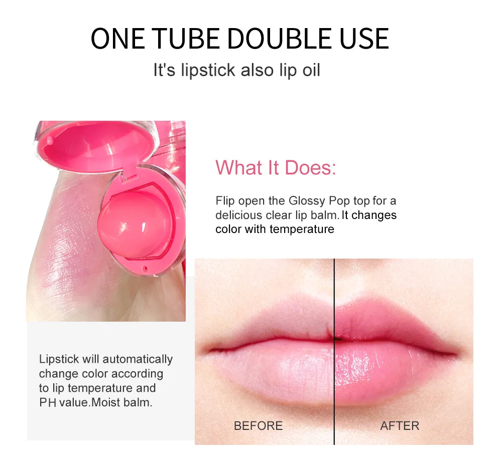 Tik Tok Hot Selling Color Changing Lollipop Lip Balm Water Toot Anti ...