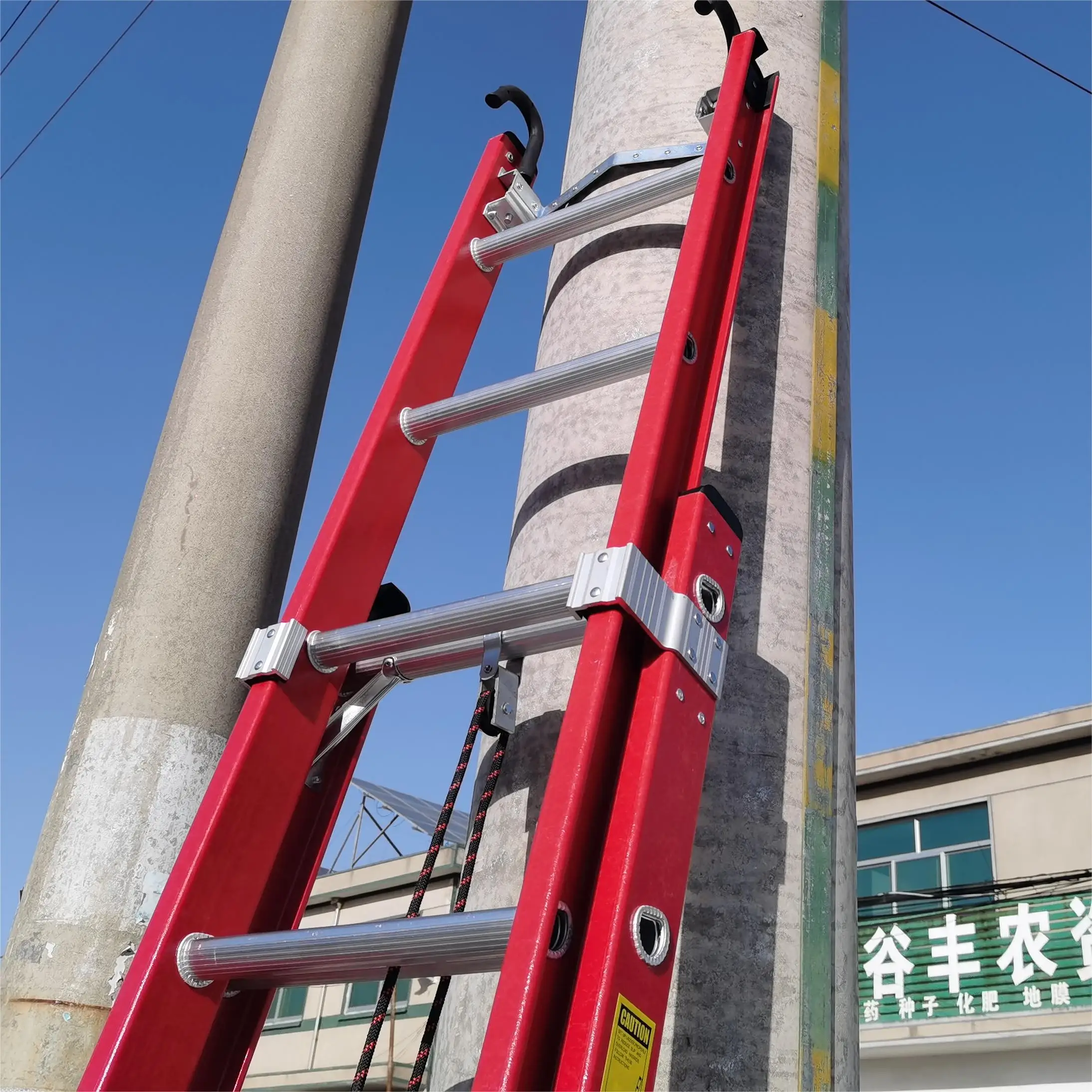 Portable Fiberglass Platform Ladder Folding Industrial Fiberglass ...