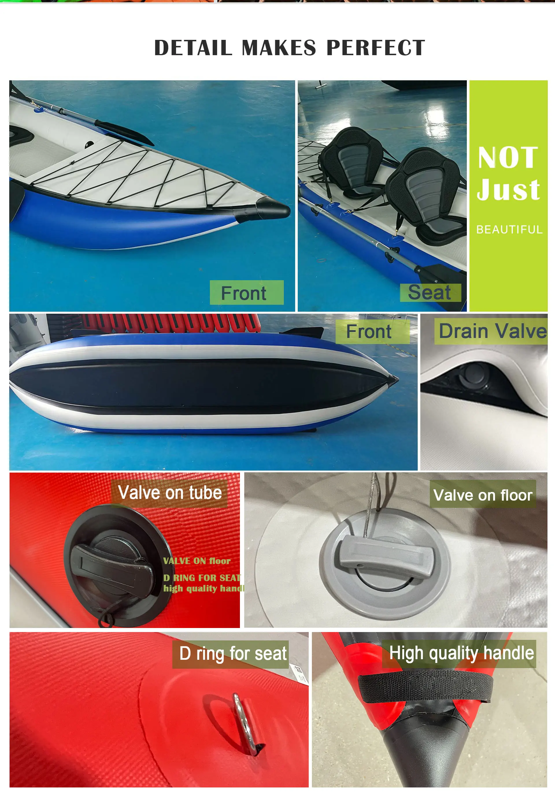 Rancoo PVC Inflatable Fishing Kayak - Foldable & Durable