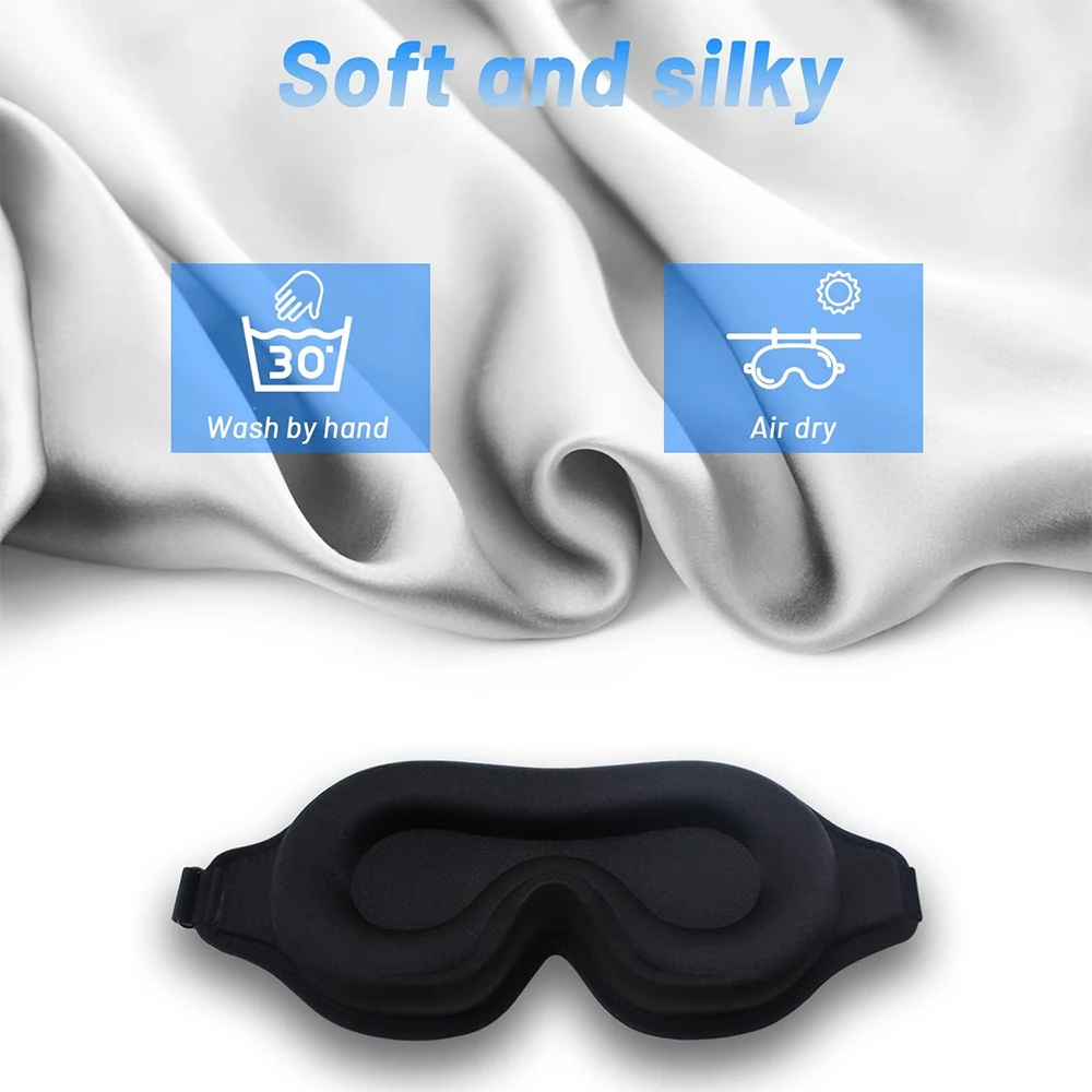 Lightweight 3d Contoured Cup Sleeping Eye Mask & Blindfold Soft Comfort ...
