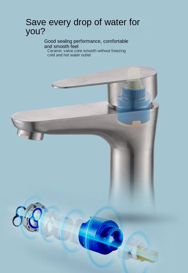 Sus Stainless Steel Wash Basin Faucet Bathroom Washbasin Faucet Small ...