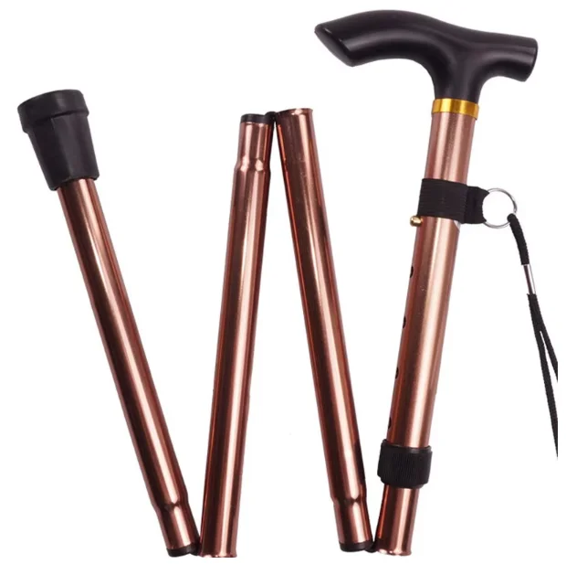 Folding Cane with LED Light the Aged Walking Stick Anti-Slip Disability ...