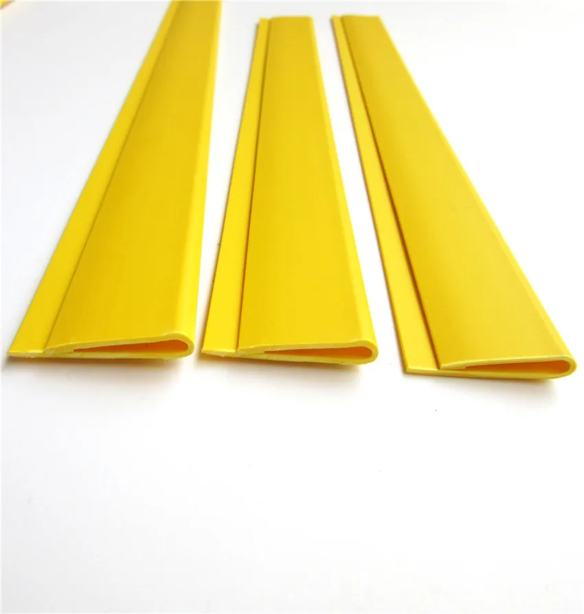 Yellow Hard PVC Extrusion Part Plastic Clip Holder with Cutting ...